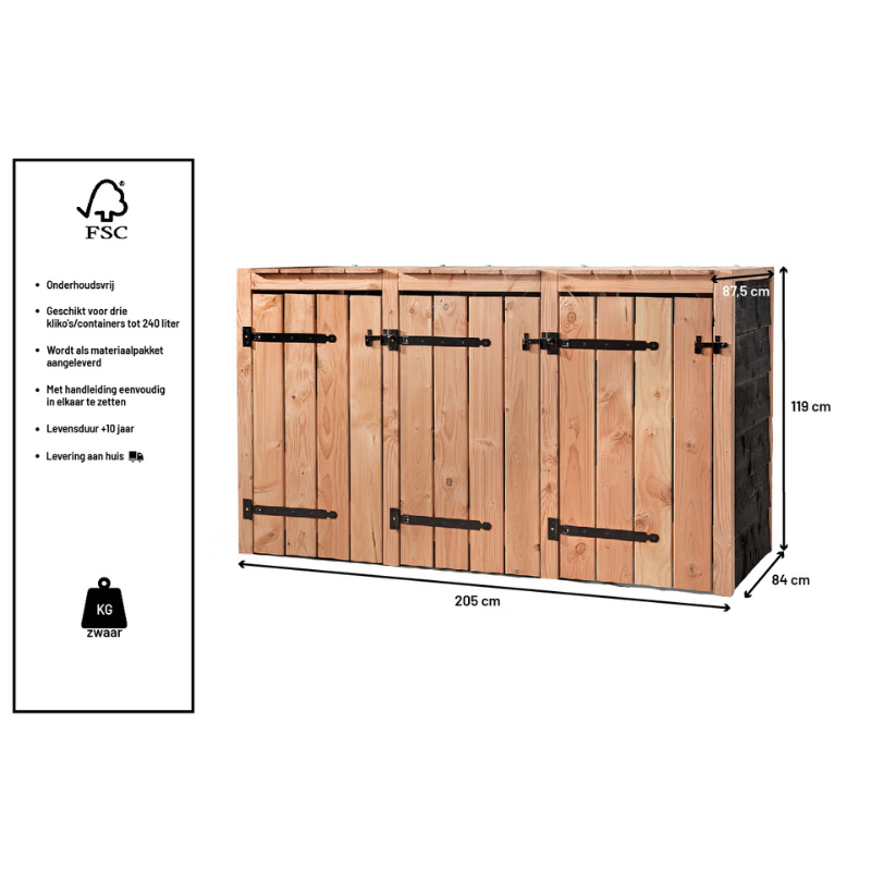 Container Ombouw Hout Volente 3 Containers - Kliko Ombouw - Drie Dubbe ...