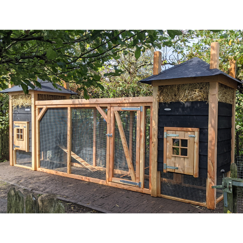 Kippenhok Hooiberg Carlo met dubbel nachthok en kippenren– Kippenvilla.nl